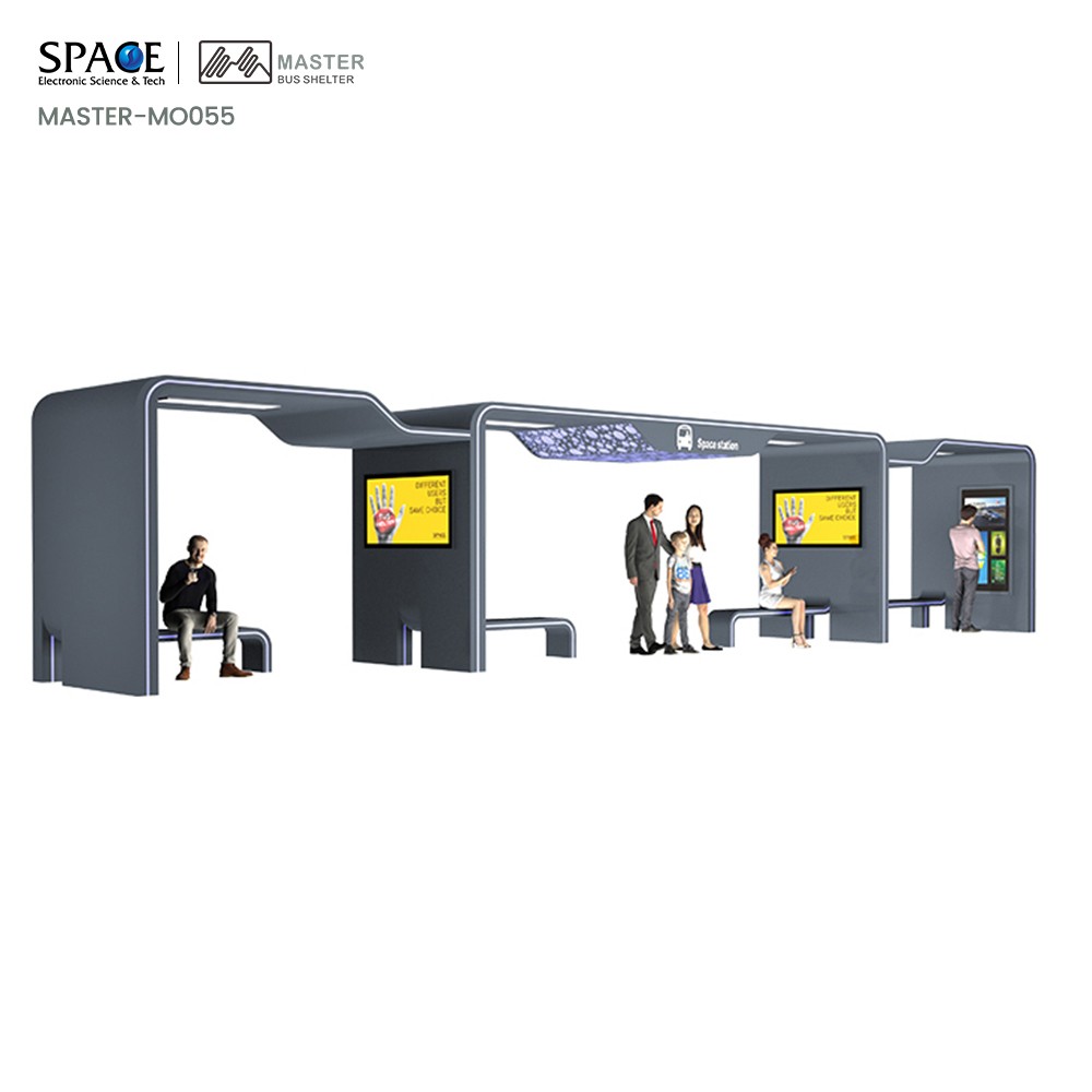 Rotating School Bus Stop Advertising Boards Bus Shelter-Open Type-bus ...
