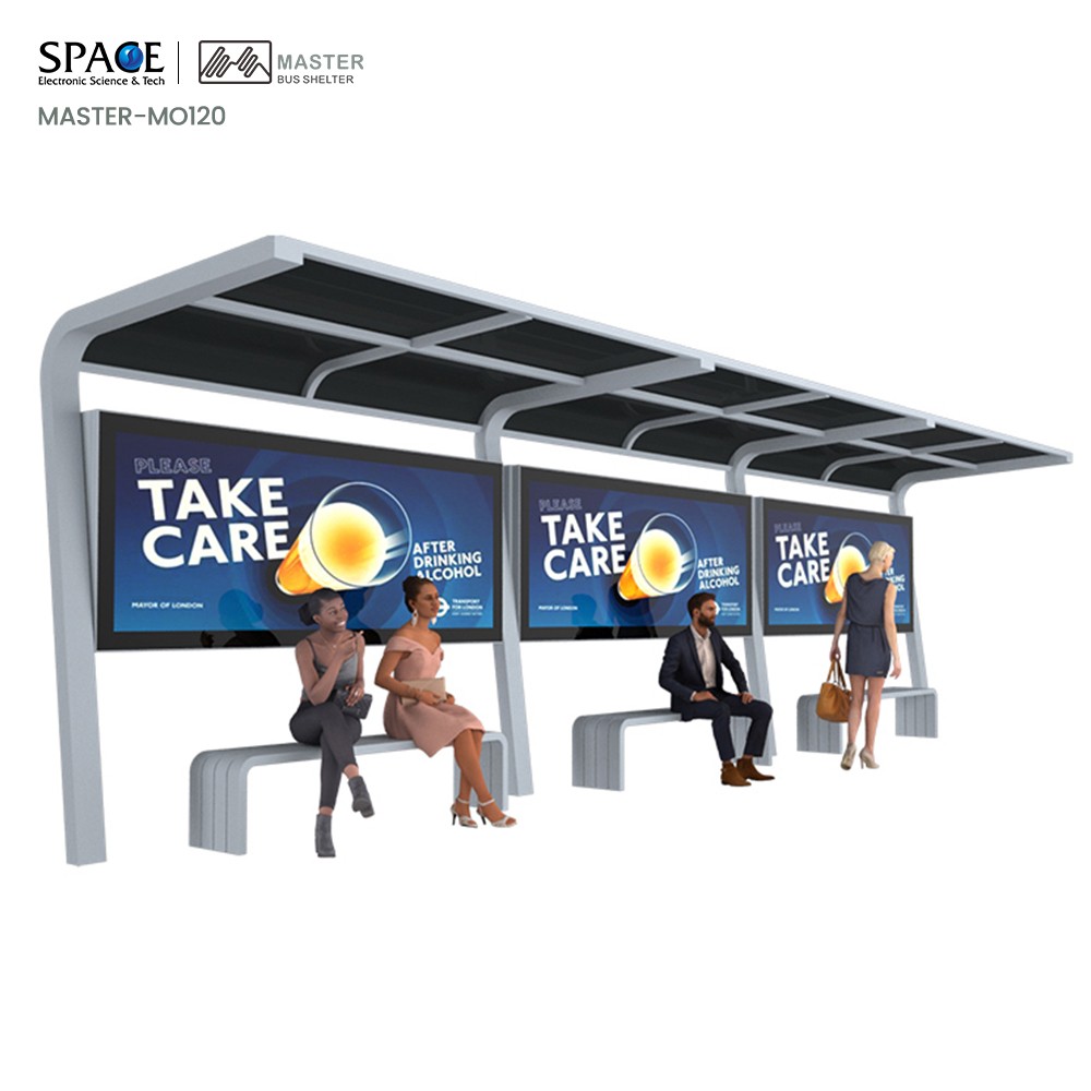 Customized Metal Bus Stop Kiosk Shelter Bench Design-Open Type-bus ...