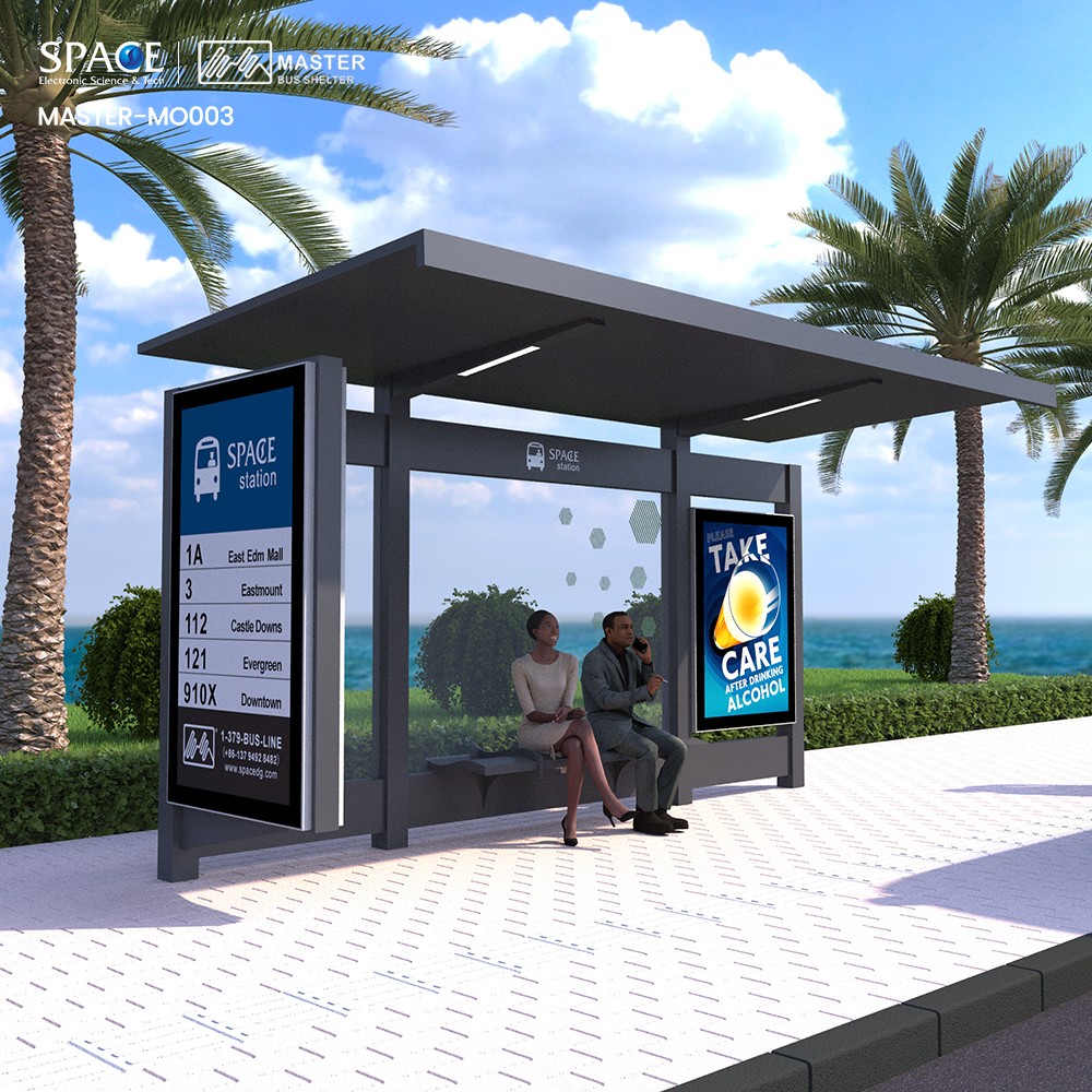 Good quality City Public Modern Stainless Steel Customized Bus Stop ...