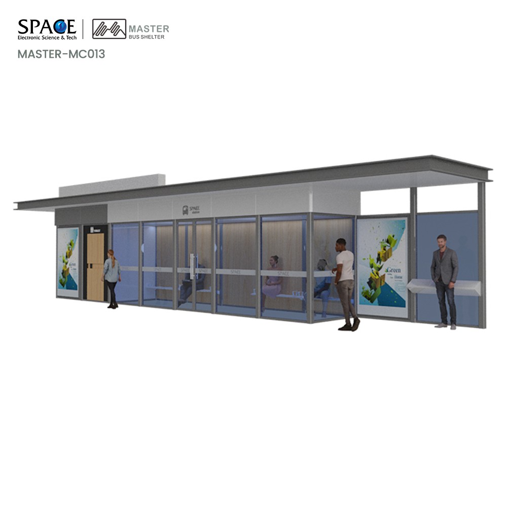 Close Type Bus Stop Shelter Advertising LED Display Kiosk Bus Shelter ...