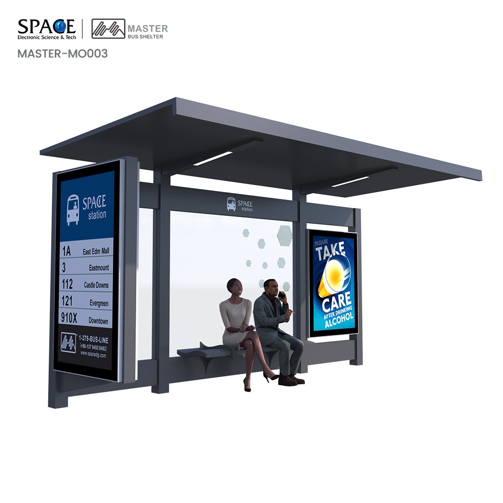 Good quality City Public Modern Stainless Steel Customized Bus Stop ...