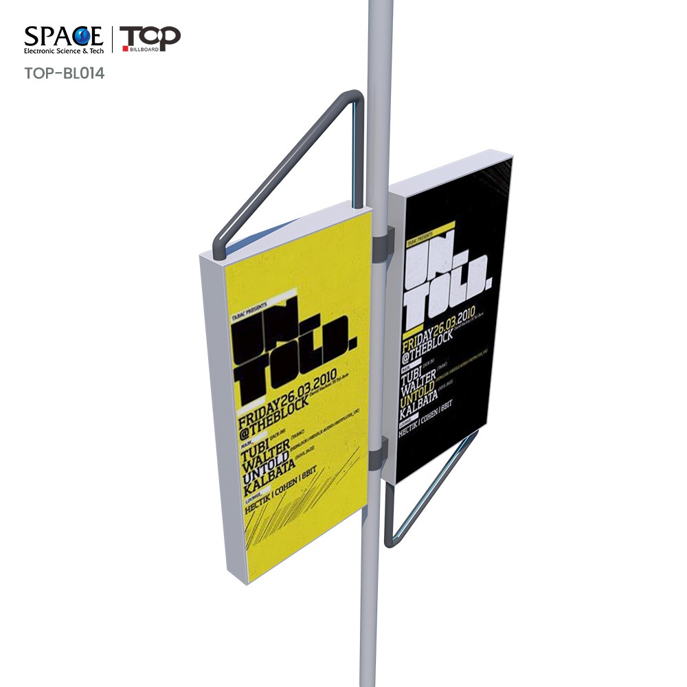 Two faces static banner advertising lamp post light box-Lamp Post Light ...
