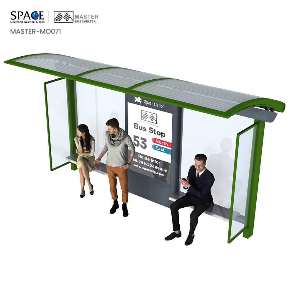 Solar Panel Bus Stop Waiting Chair Advertising Boards Bus Station-Open ...