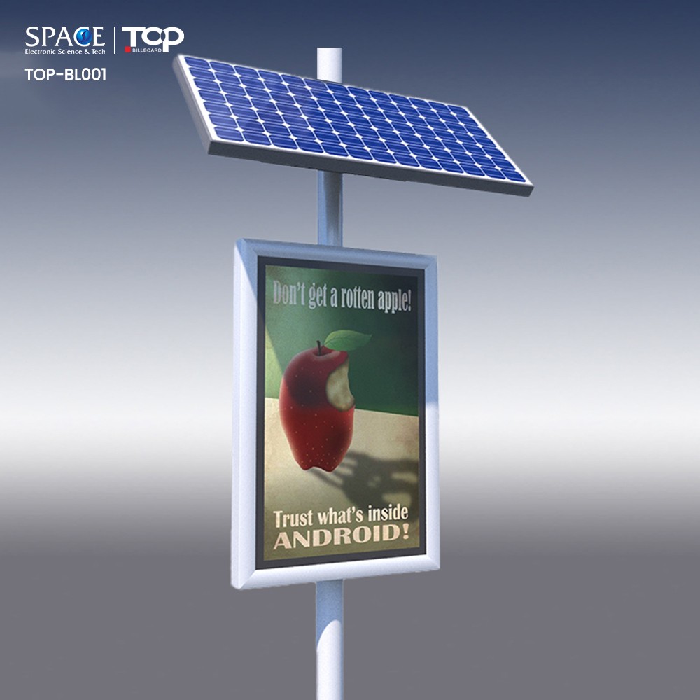 New Unipole Outdoor Advertising Scrolling Solar Power Light Pole Sign ...