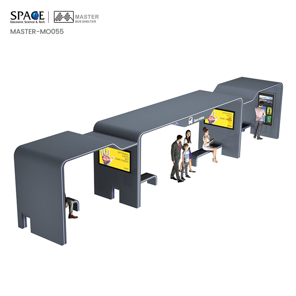 Rotating School Bus Stop Advertising Boards Bus Shelter-Open Type-bus ...