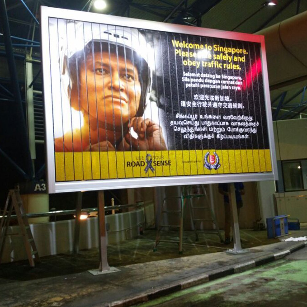 Durable Solar Advertising Panels Rotating Aluminum Trivision Sign ...